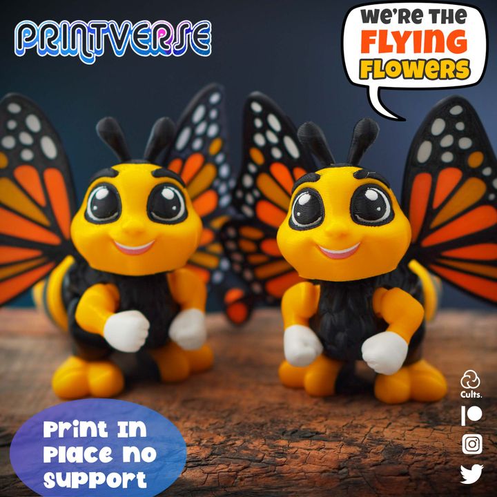 3D Printable Flexy Butterfly by Printverse